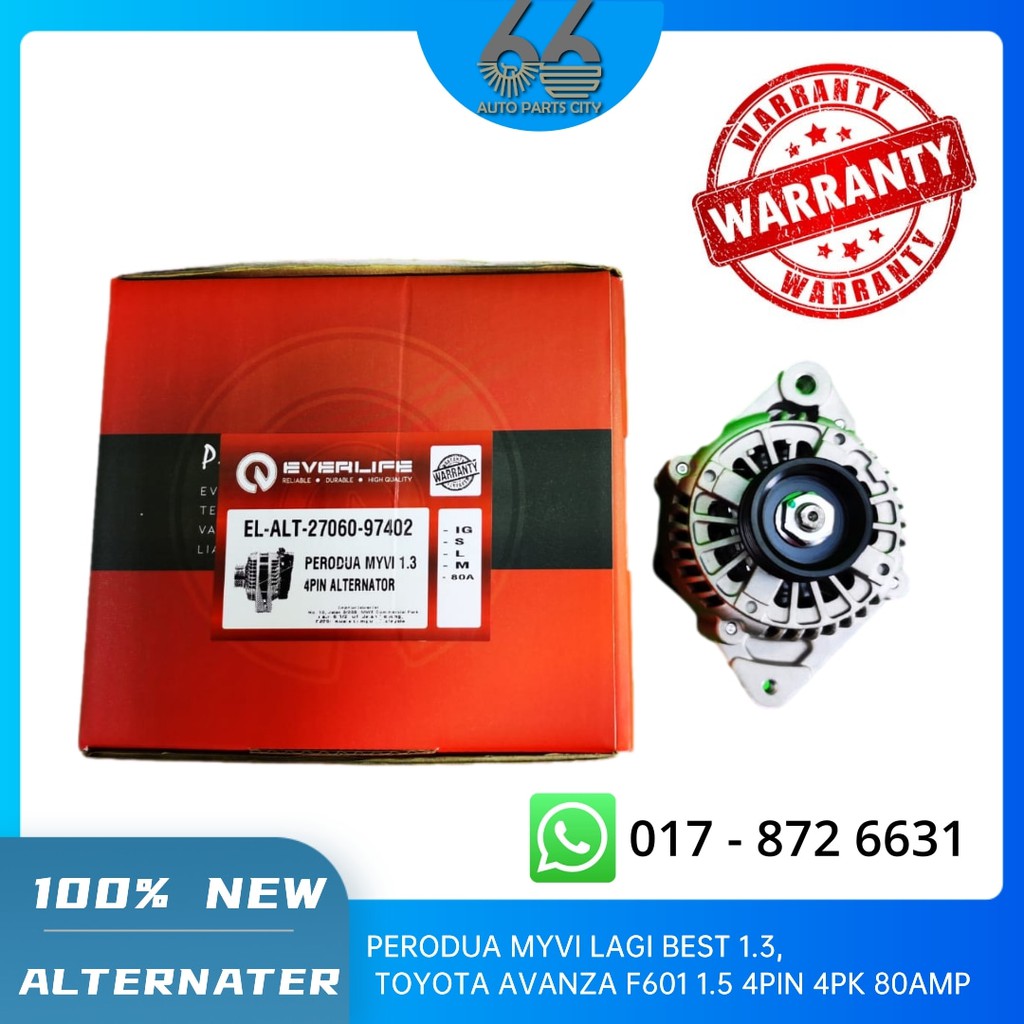 NEW ALTERNATOR PERODUA MYVI LAGI BEST 1.3,TOYOTA AVANZA F601 1.5 4PIN ...