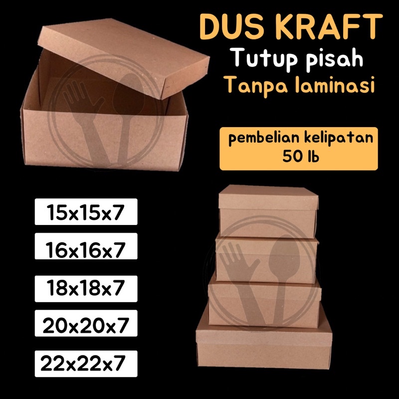 [Folding 50pc] Rice BOX 18X18 Rice BOX KRAFT PAPER Rice BOX 20X20 KRAFT ...
