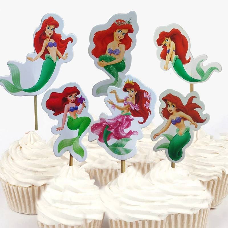 24pcs Cupcake Toppers Cute Cartoon Princess Theme Cake Decorations ...