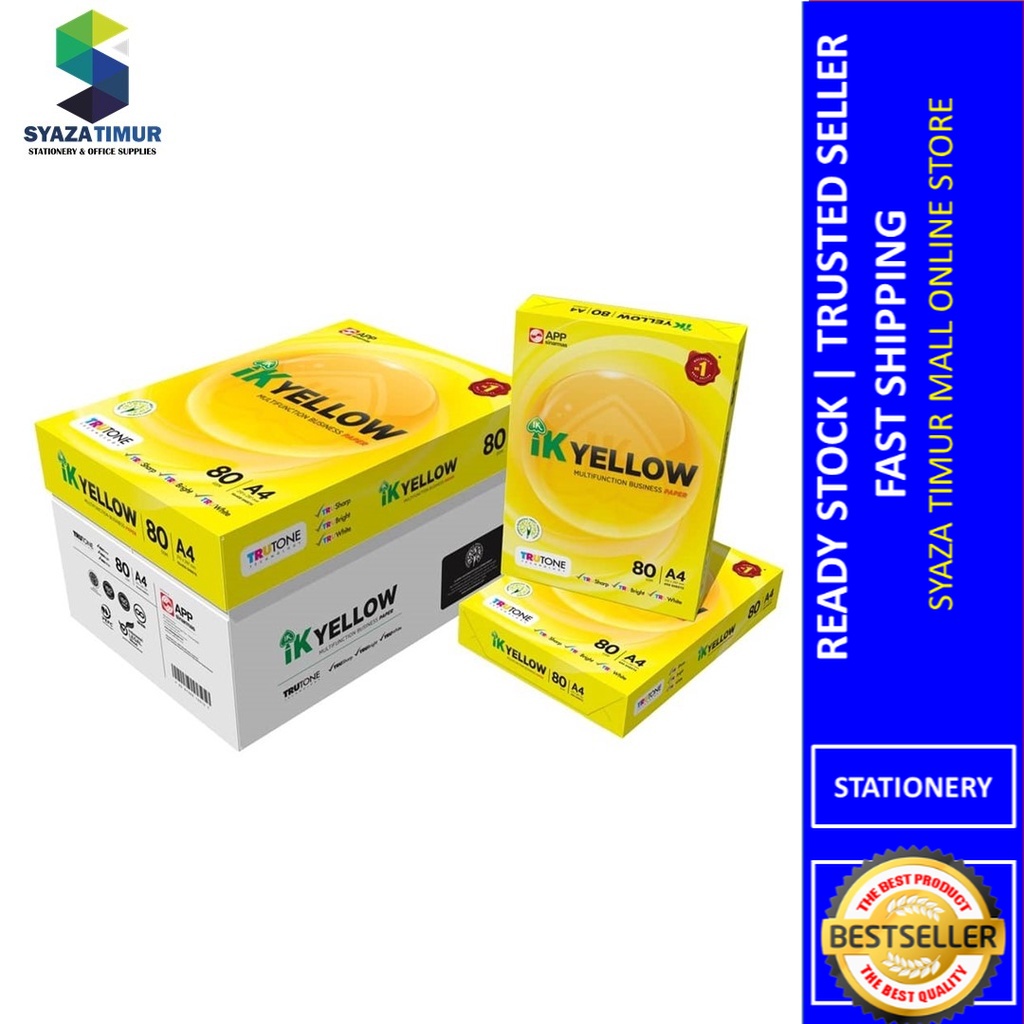 IK Yellow A4 Paper 80gsm (450's x 10 Ream) | Shopee Malaysia
