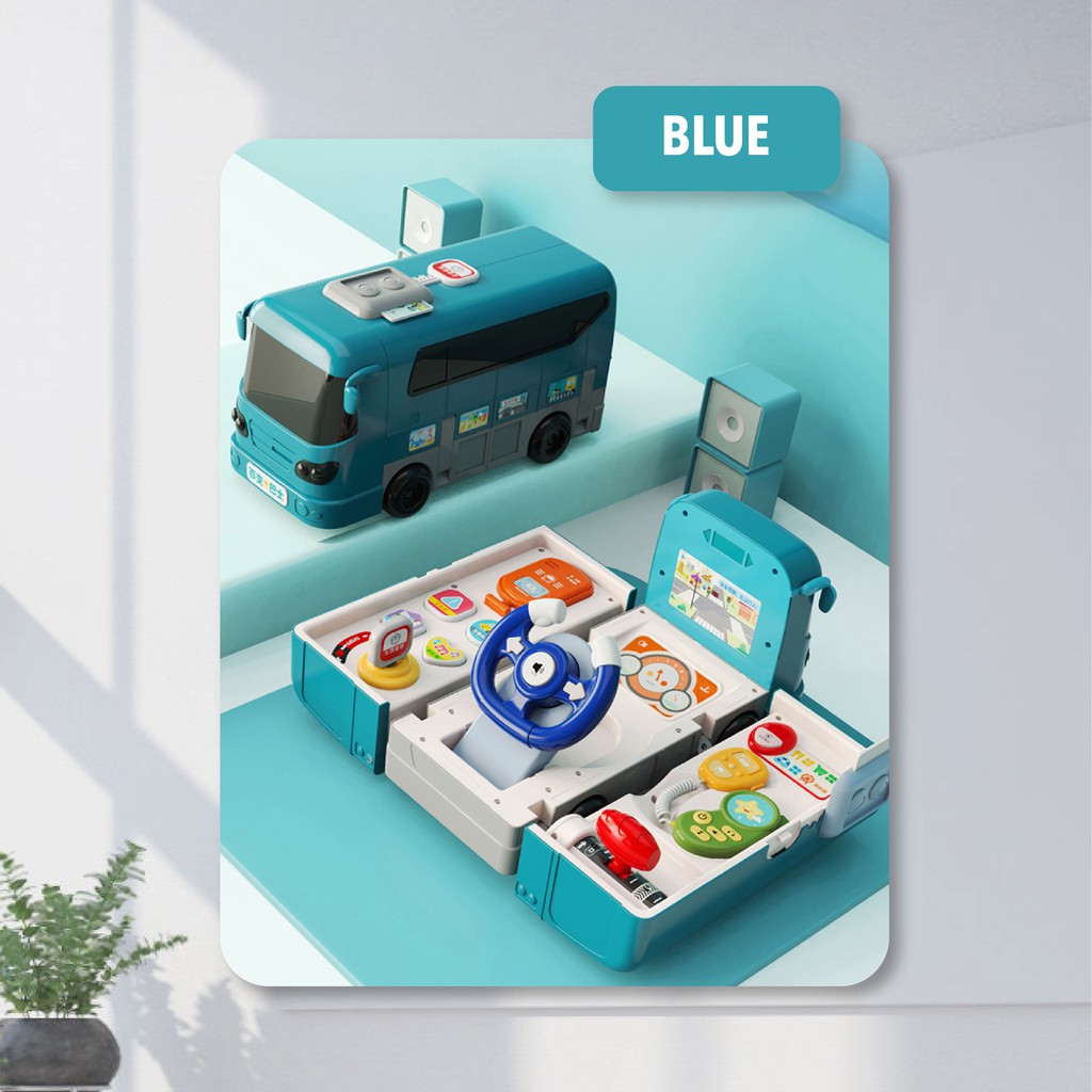 Bus Simulator Toy With Steering Kids Play Vehicles Toy Set School Bus ...