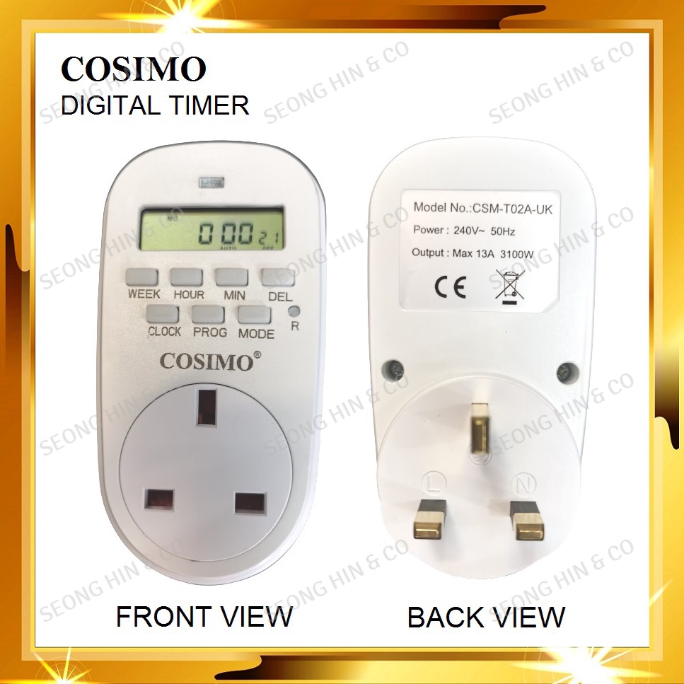 Sum 0026 Cosimo 24h Digital Timer 3 Pin Plug Plug In Timer Sirim Shopee Malaysia