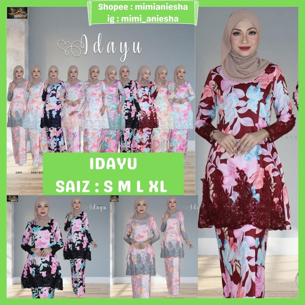 Baju Kurung Idayu Baju Raya 2023 Mini Kurung Moden Baju Kurung Lace Baju Tunang Nikah