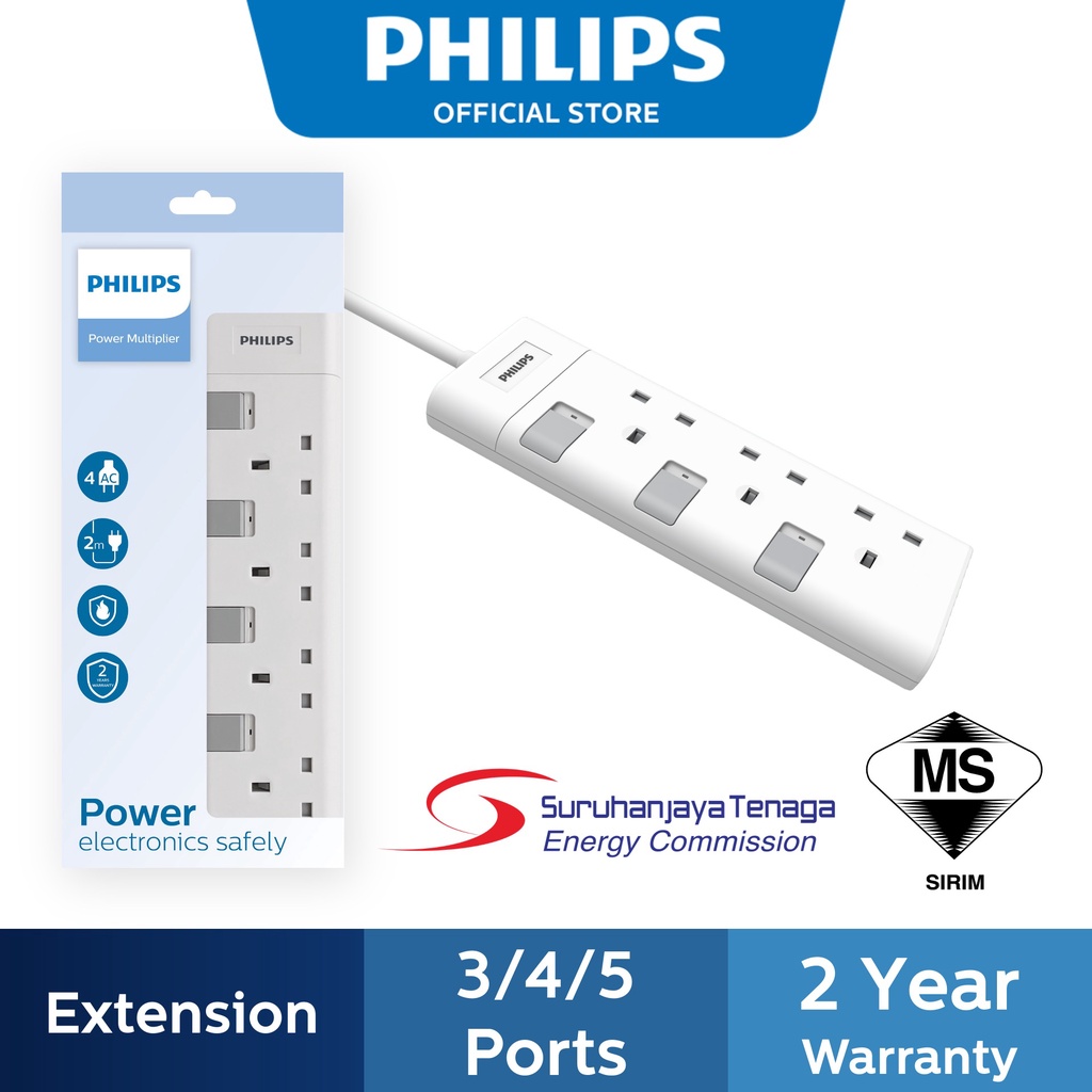 Philips Extension Socket SIRIM Certified Multiple Plug Power Strip ...