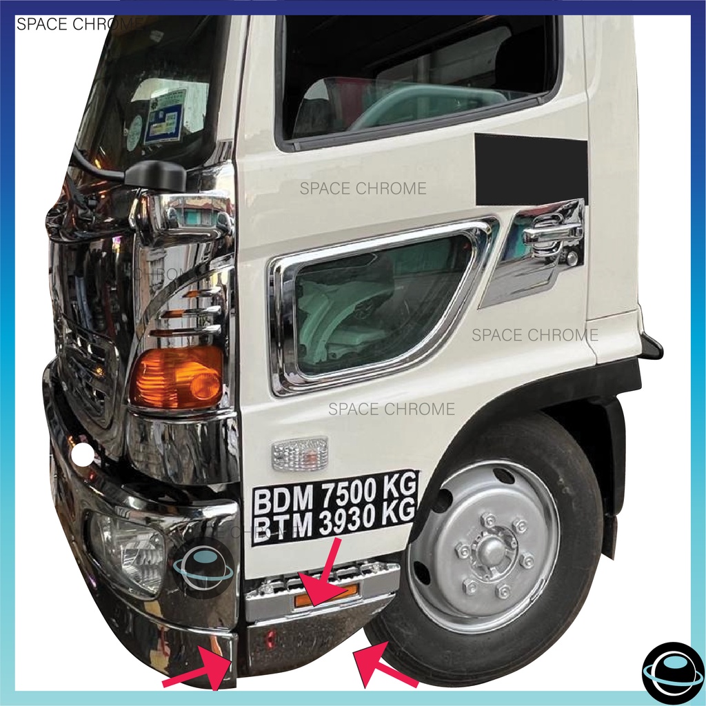 HINO 500 Foot Step Garnish Chrome Set High Quality HINO500 PIJAK KAKI ...