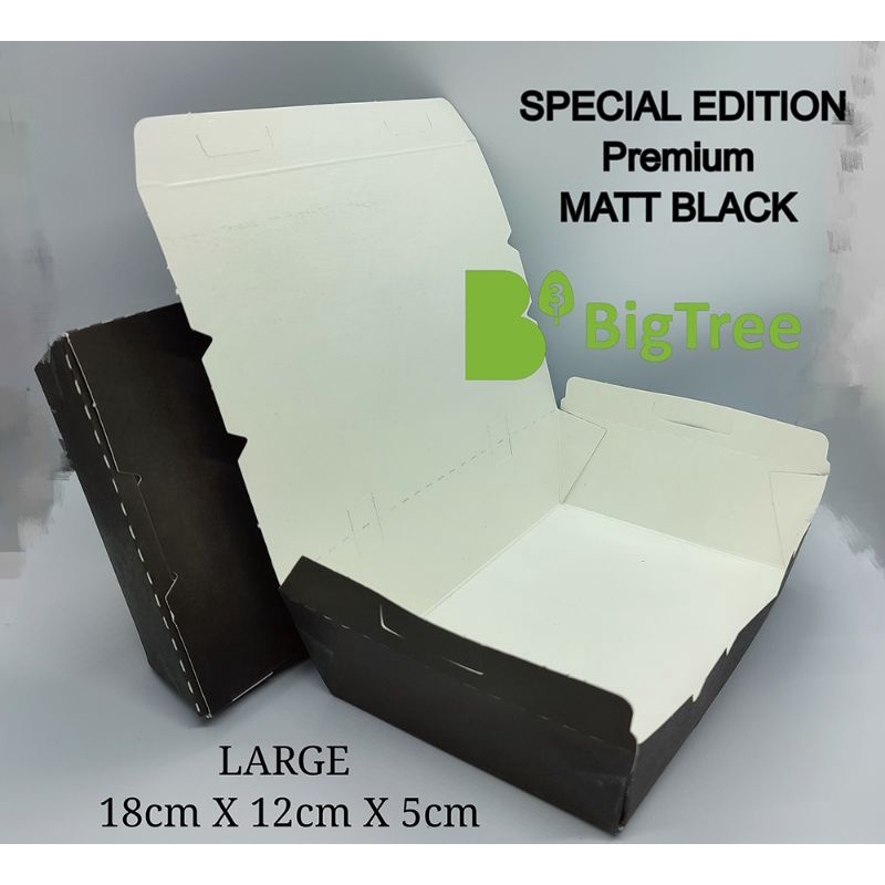 PAPER LUNCH BOX - SPECIAL MATT BLACK - BIG TREE - TAPAU - FOOD BOX ...