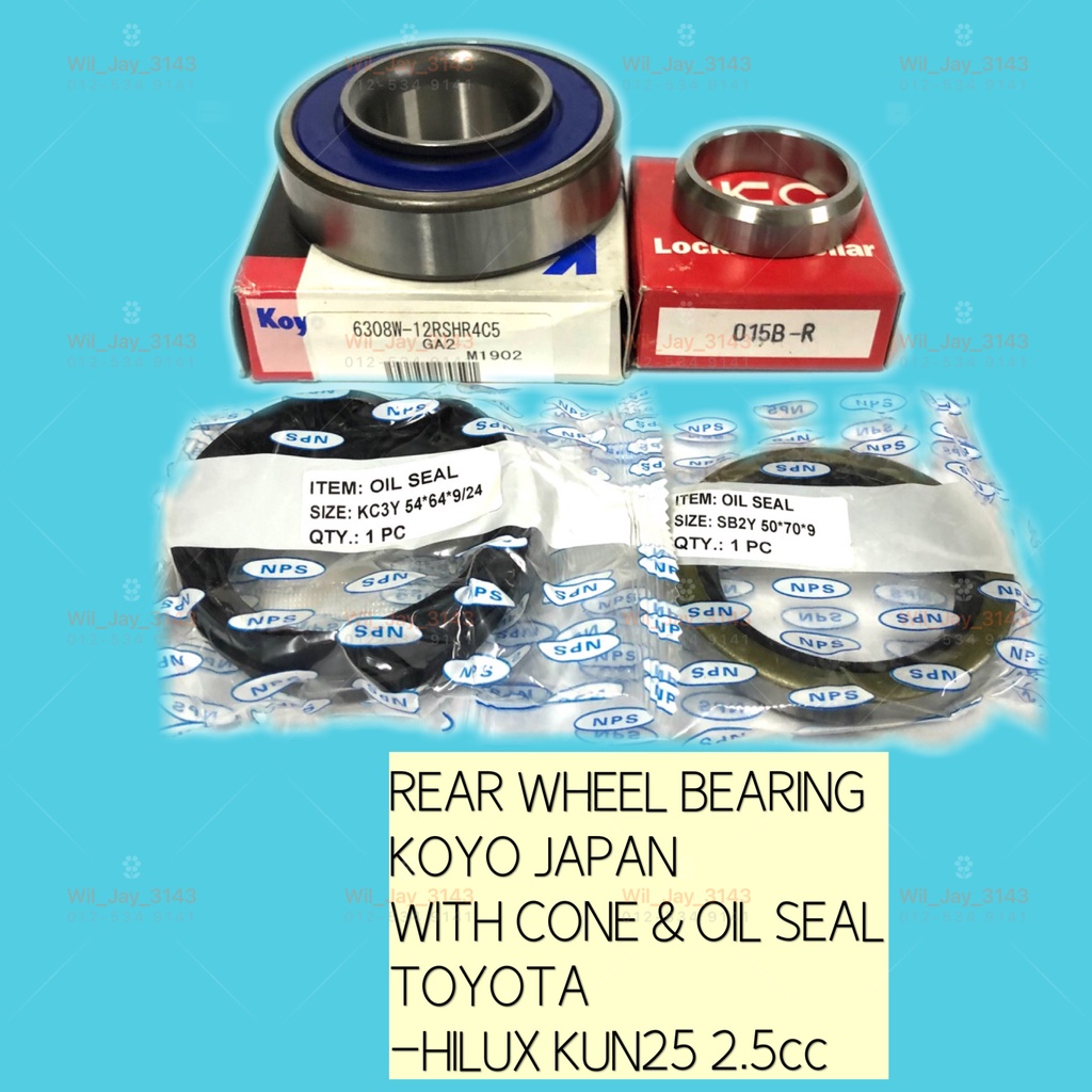 KOYO JAPAN 6308W-12RSHR4C5 TOYOTA HILUX KUN25 2.5L 2005-2007 REAR WHEEL ...