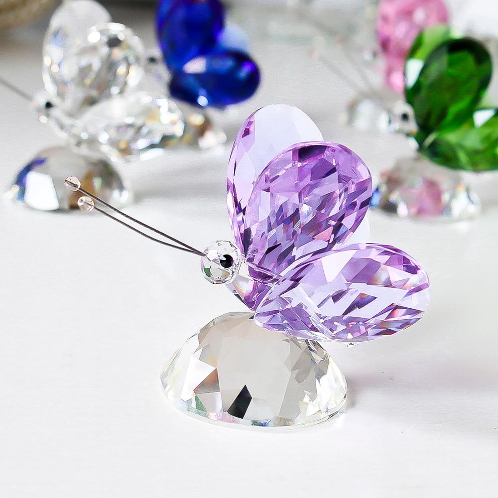 Elegant Crystal Butterfly Figurine Animal Paperweight Art Craft Table ...