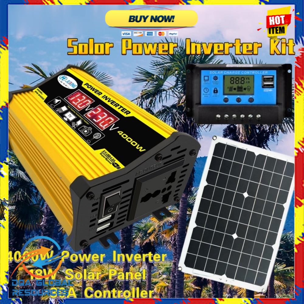 💥NEW💥 Solar Panel Power Inverter System 4000W with 18W Solar Panel and ...