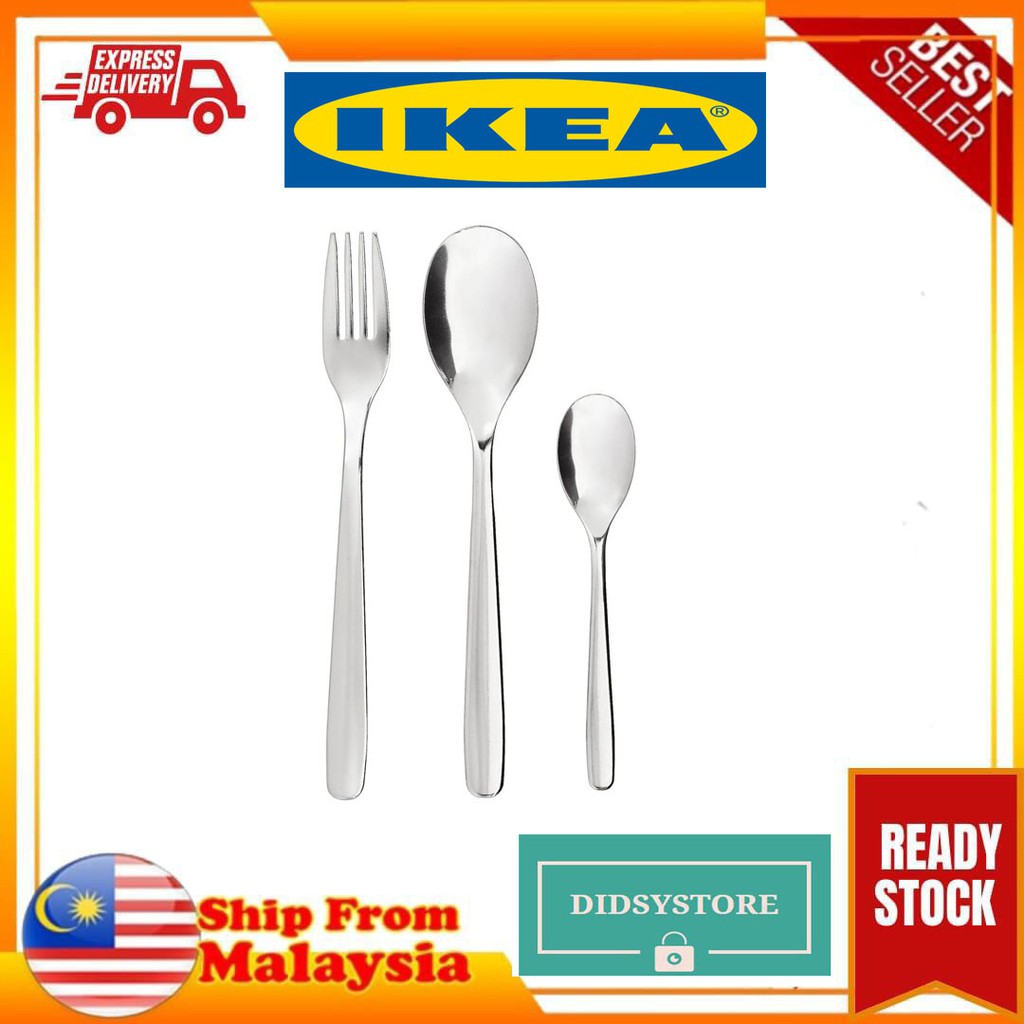 (READY STOCK) IKEA MOPSIG 12-piece Stainless Steel cutlery set / Set ...