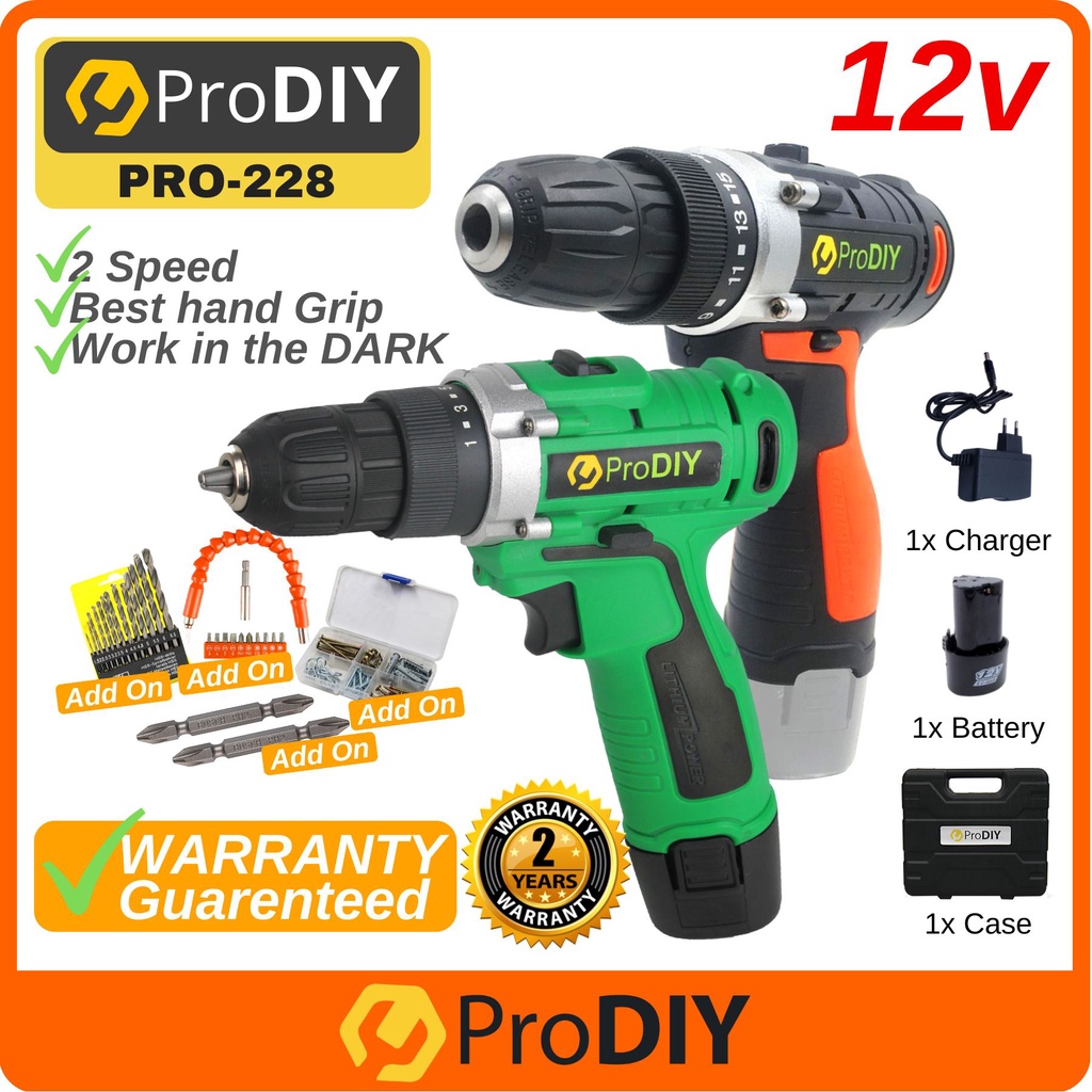 PRODIY Pro-228 12V Cordless Drill Battery Screwdriver Li-Ion ( RANDOM ...