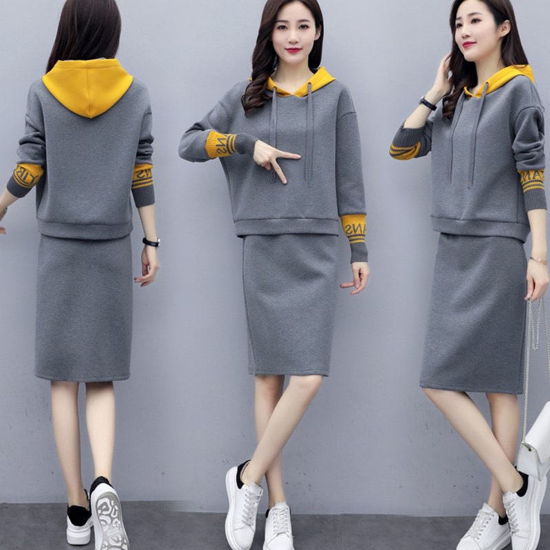 2pcs Women Hoodie Individual Clothing Set Wear Lady Workwear Long ...