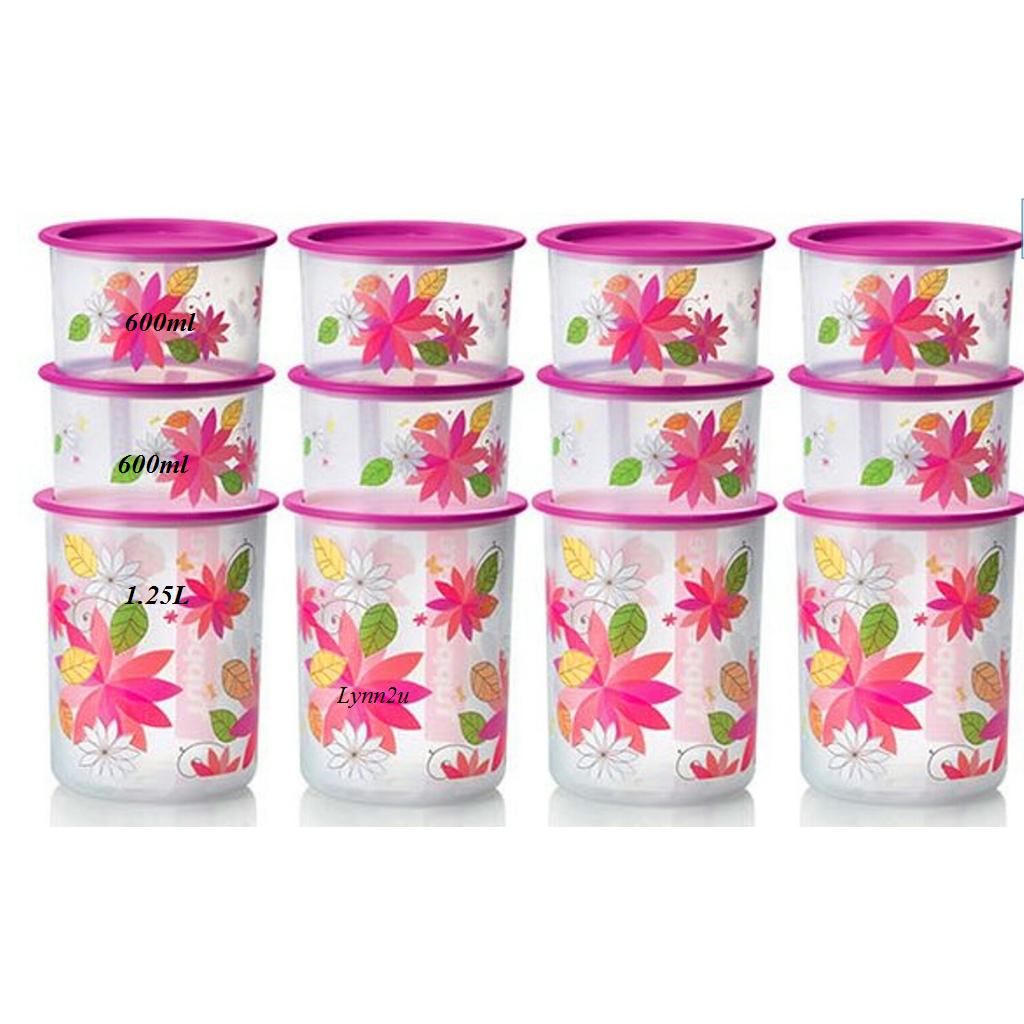 Tupperware One Touch Pink Blossom Set (12) | Shopee Malaysia