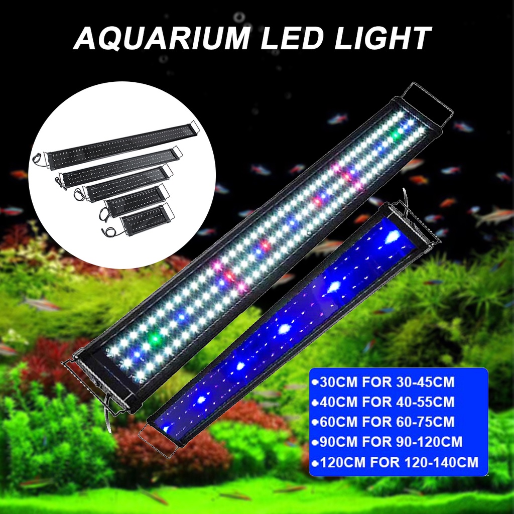 Blue/RGB 30/40/60/90/120CM Waterproof LED Aquarium Lights Fish Tank Light Bar Submersible ...