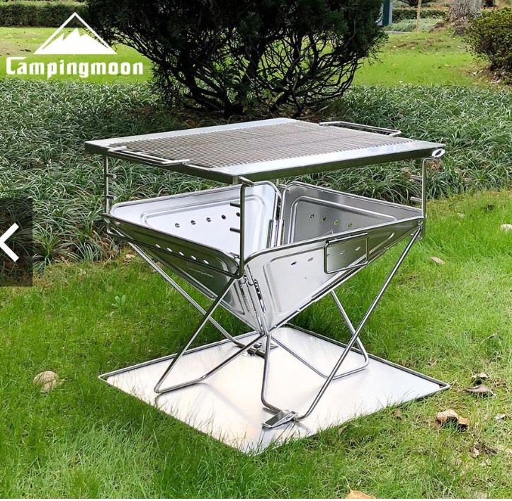 Campingmoon Bbq Stove MT-055 Camping Wood Burning Grill Portable Camping Stove Bonfire Stand ...