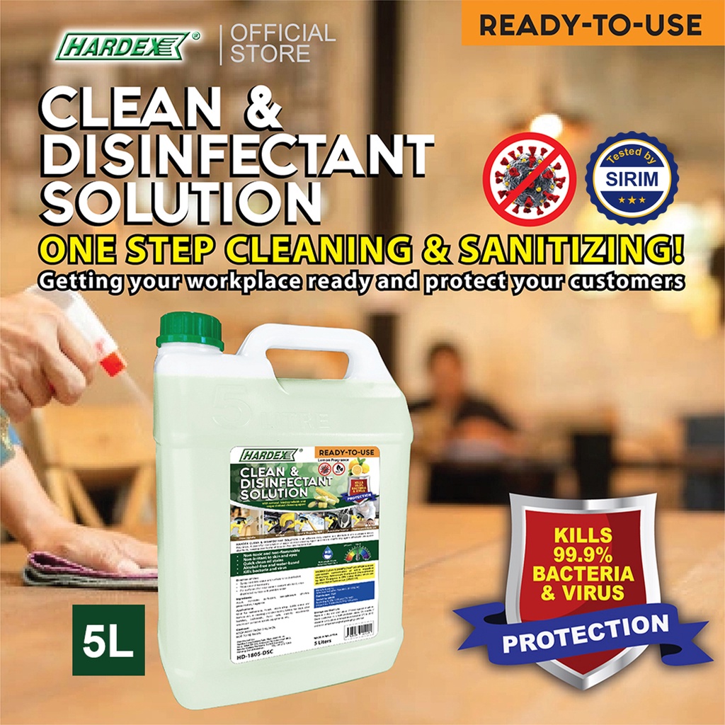 HARDEX Clean And Disinfectant Solution (5L) HD-1805-DSC | Shopee Malaysia