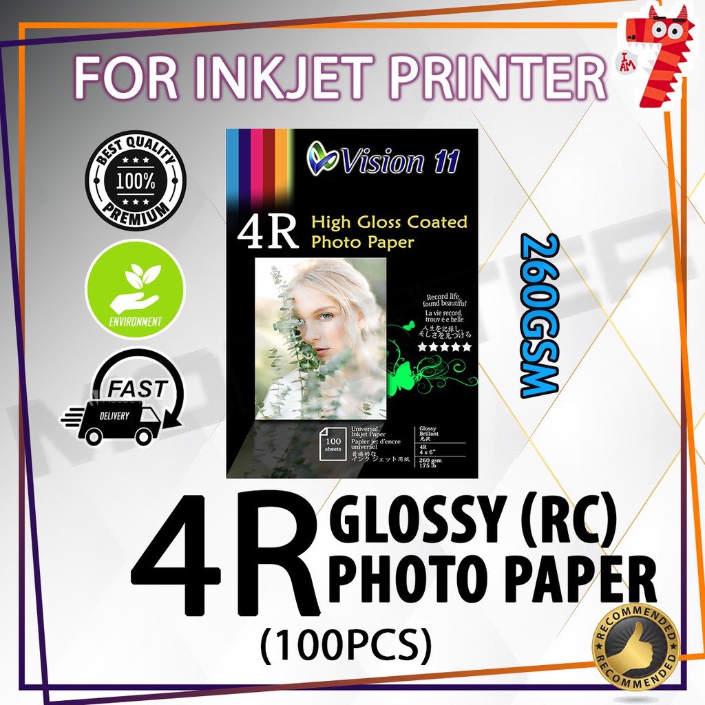 Vision 4R Glossy Photo Paper 260gsm (RC) | Shopee Malaysia