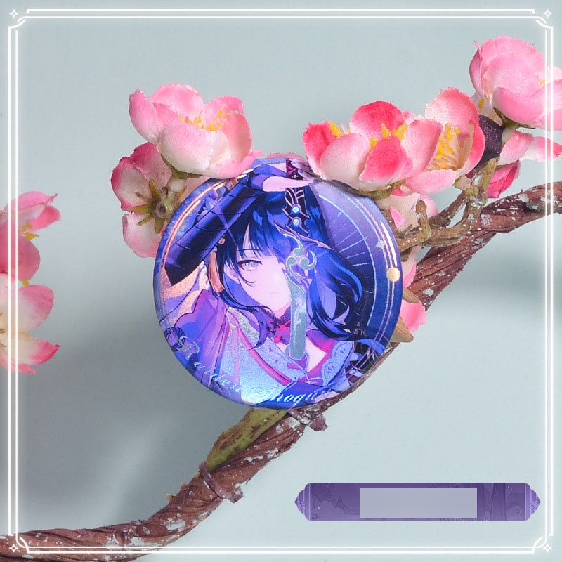 genshin impact badge Fine-flashing reflective badge raiden shogun ...