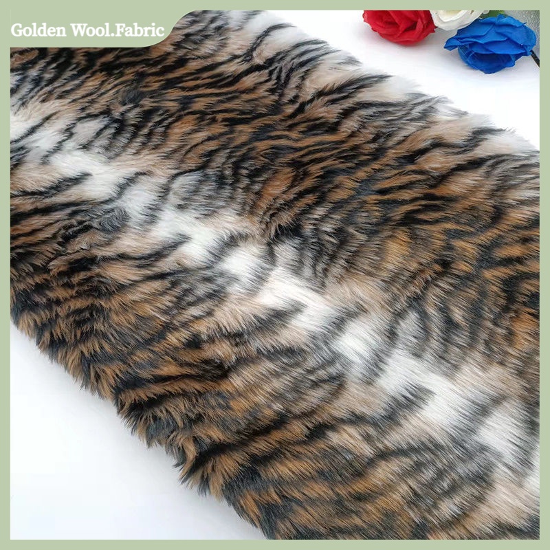 Tiger like animal pattern 2cm plush artificial wool cloth fur like ...