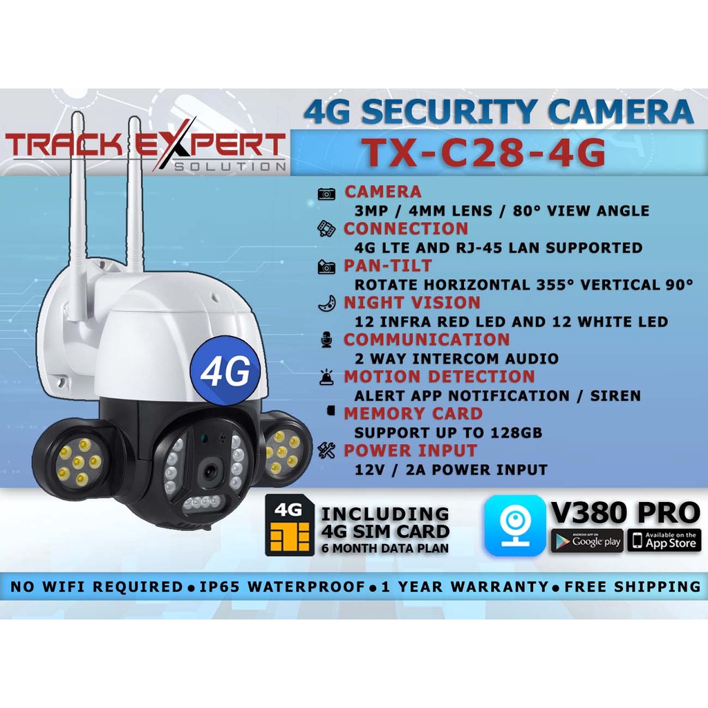 4G LTE IP CAMERA TX-C28-4G CCTV NO WIFI REQUIRED | Shopee Malaysia