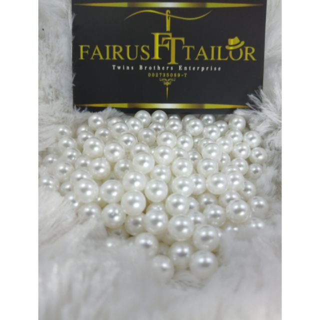 Manik pearl 8mm 100 biji(free paku) warna putih | Shopee Malaysia