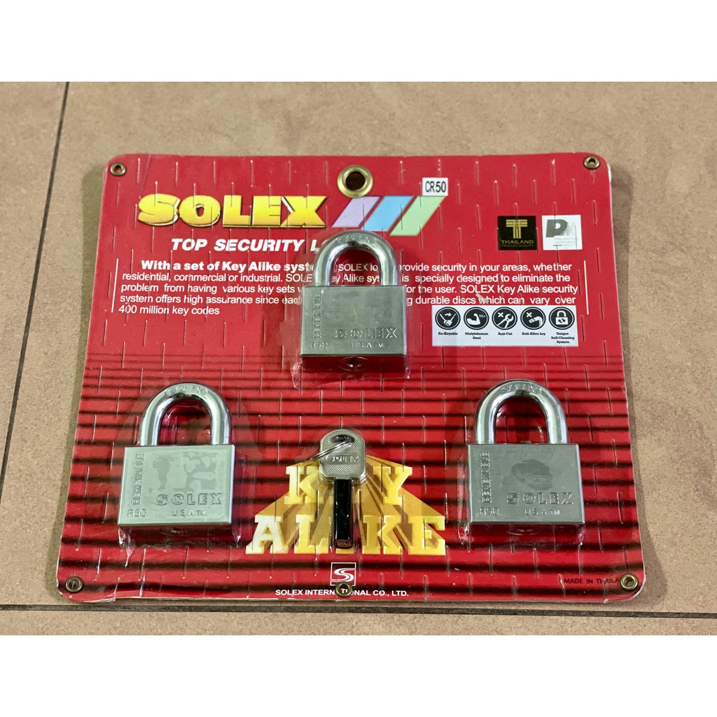 [100% Original] Solex CR50 Premium Quality Key alike Rekeyable & Heavy ...