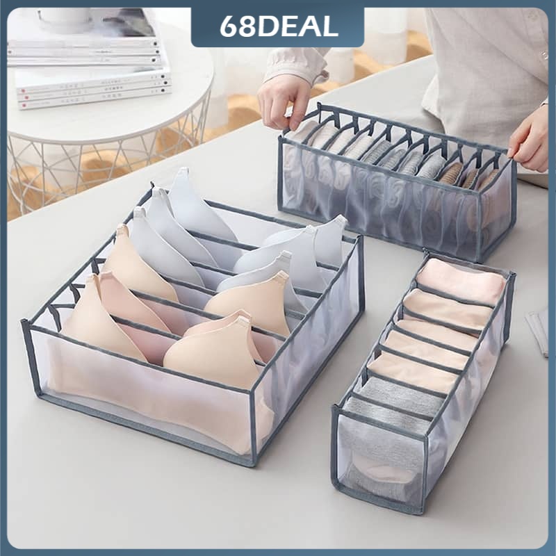 [Johor Stock] Underwear Storage Box Foldable Socks Bra Panties Storage ...