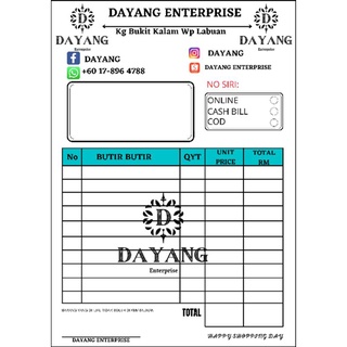 BUKU RESIT 1 BIJI BOLEH LETAK NAMA SYARIKAT DAN LOGO BERWARNA / BILL ...