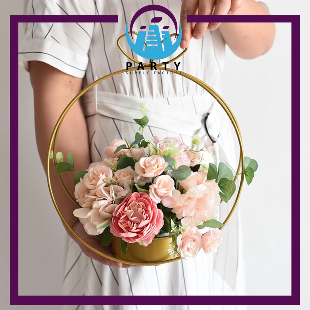 METAL FLOWER FRAME FOR GIFT / SURPRISE GIFT / GIFT BOX GOLD COLOUR [BJ ...