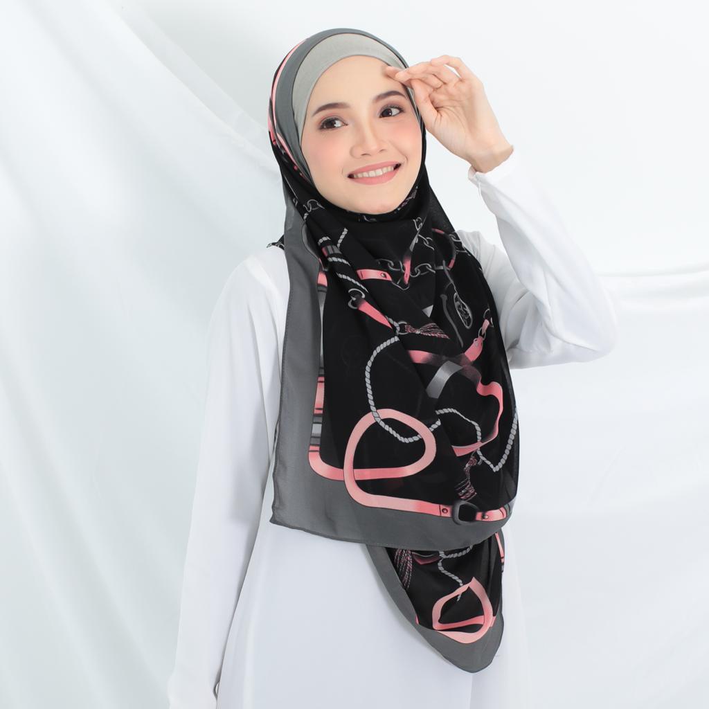 MC Printed shawl Chiffon inner hermes | Hijab | Tudung bawal | Tudung ...