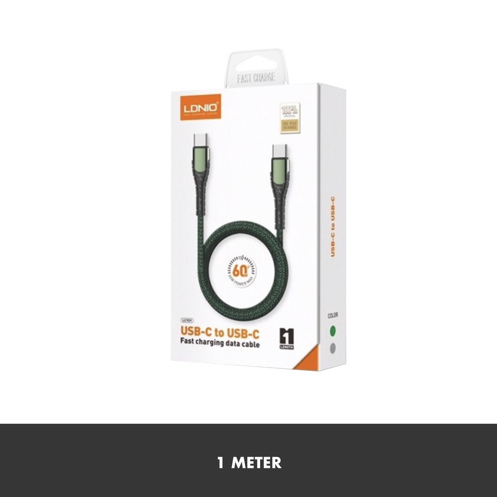 LDNIO LC101 1M / LC102 2M 60W Type-C to Type-C PD Cable Fast Charging Data Cable | Shopee Malaysia