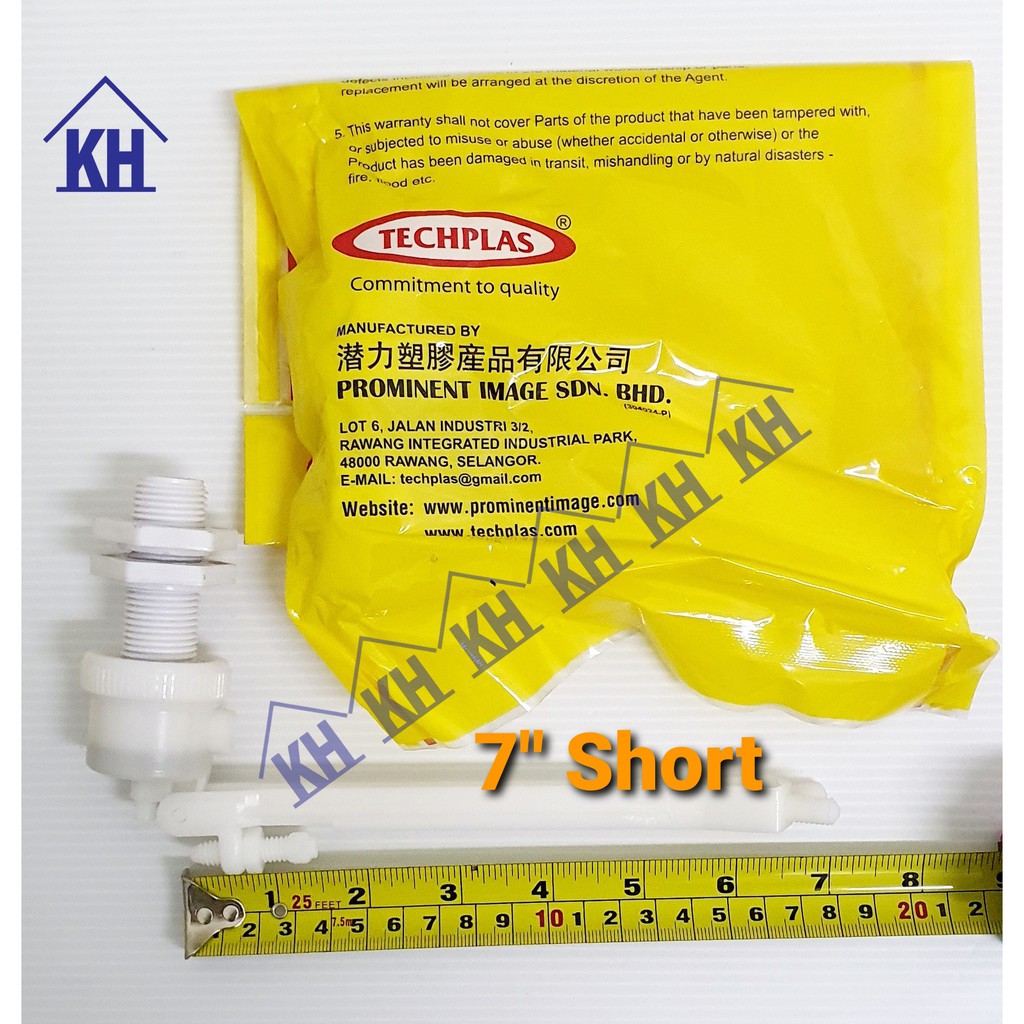 TECHPLAS (Made In Malaysia) 1/2" Toilet PVC Cistern Float Ball Valve[9 ...