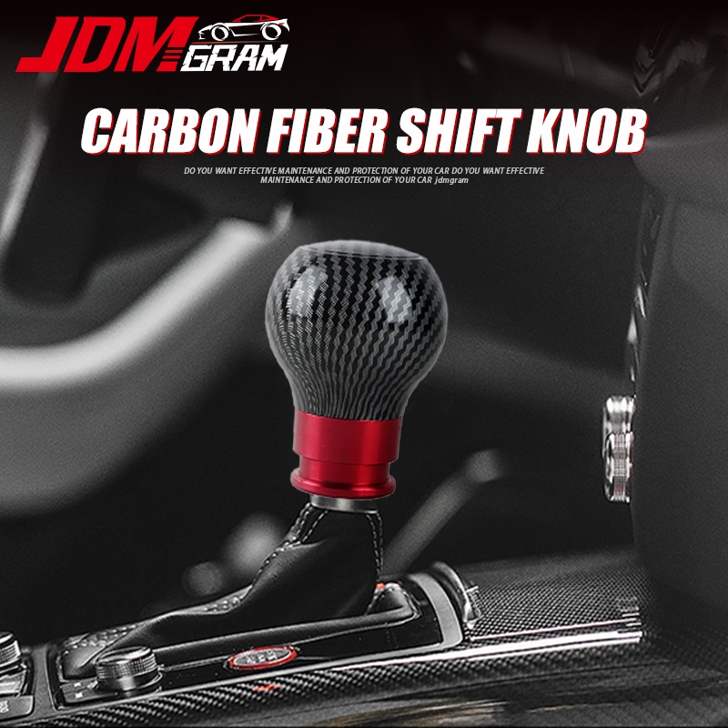 JDMGRAM Carbon Fiber Car Gear Knob Manual Automatic Auto Universal 5 6 ...