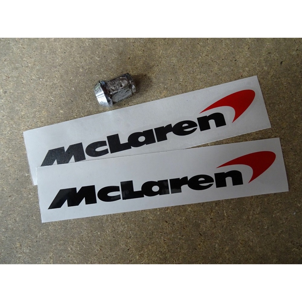 2 x McLaren F1 Cut Text Decals Stickers (Black / Red) Car Vehicle Vinyl ...