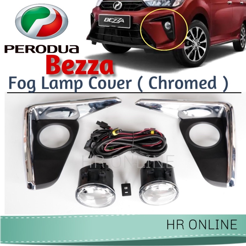Baru 🔥Perodua Bezza Fog Lamp Cover Chromed Sport light Cover Chorme ...