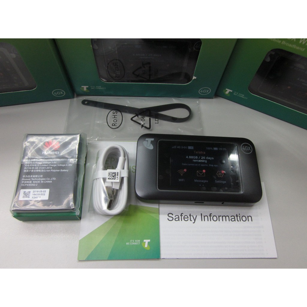 Telstra Huawei E5787 4G+ LTE MiFi Modem Router 300Mbps LCD Touch Screen ...