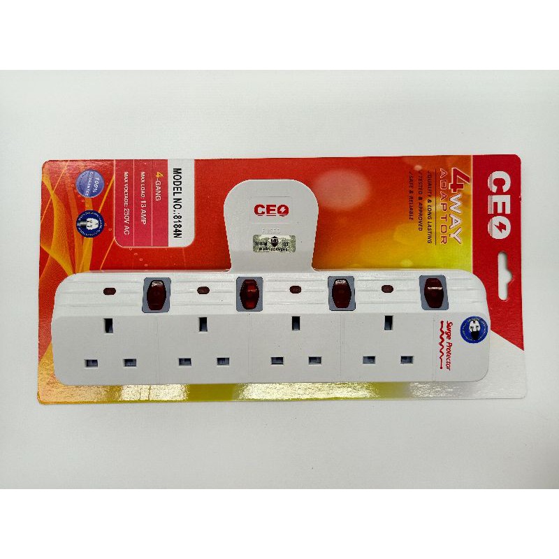 3 Way 4way T Adaport 3pin Socket Extension Socket Extention Plug With Neon Indicator Sirim