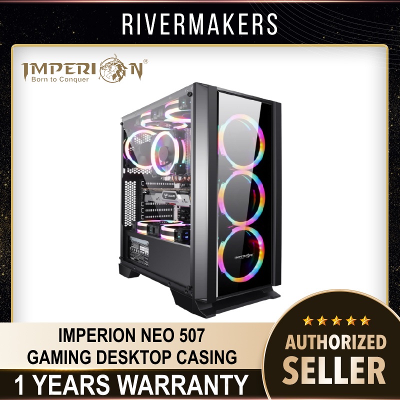 IMPERION NEO 507 TEMPERED GLASS ATX PC GAMING CASING RGB FAN | Shopee ...