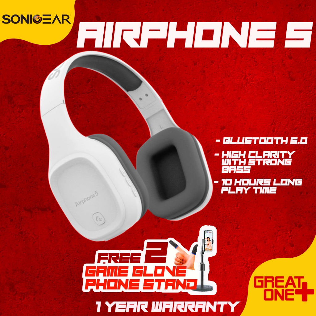 SonicGear Airphone 5 Bluetooth Headphone with Mic | High Clarity and ...