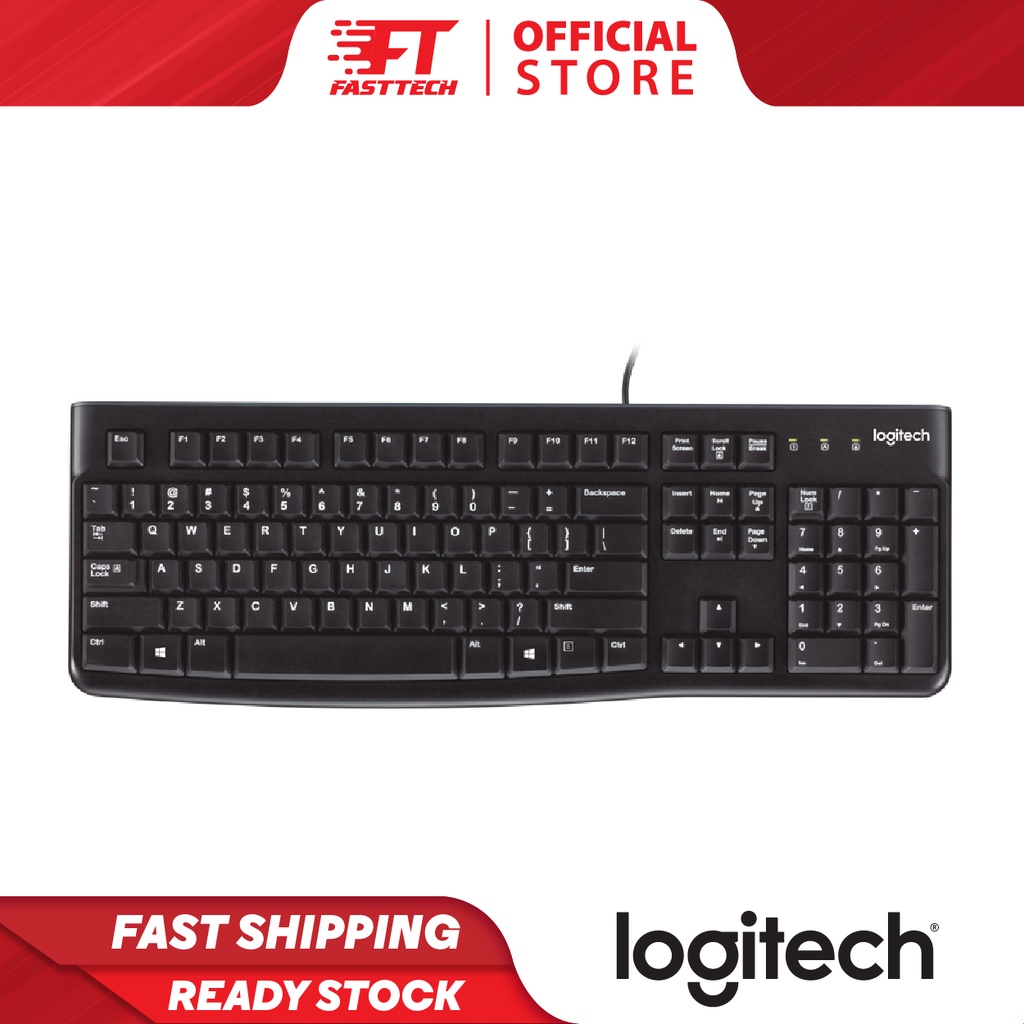 LOGITECH K120 Wired Keyboard with Quiet Typing, Comfortable, Spill ...