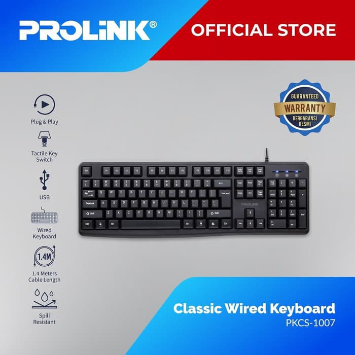 Prolink PKCS1007 Classic Wired Keyboard | Shopee Malaysia