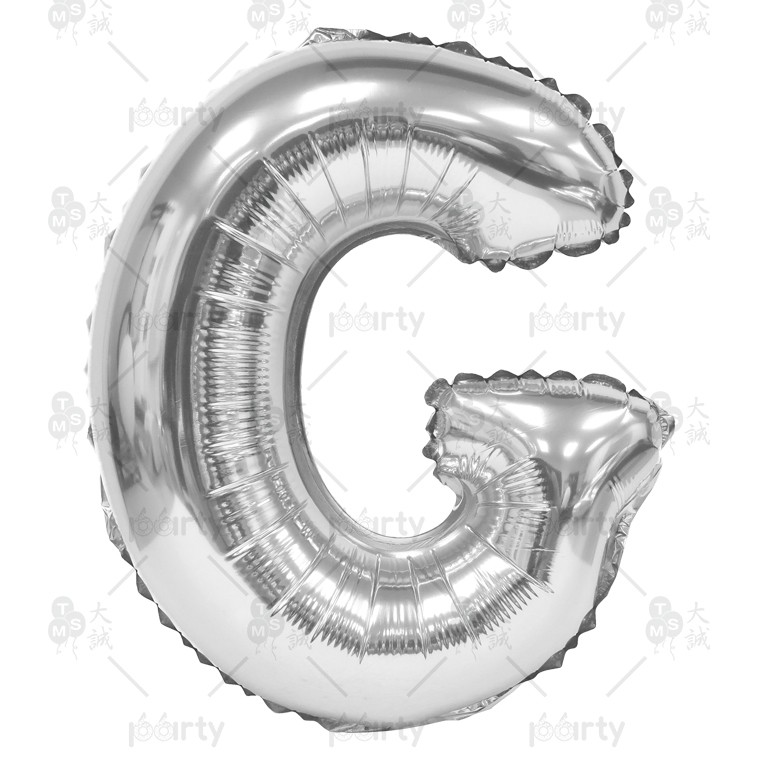 Foil Balloon - 16inch Foil Balloon Alphabet G - Silver 16寸银色数字铝气球套装 ...