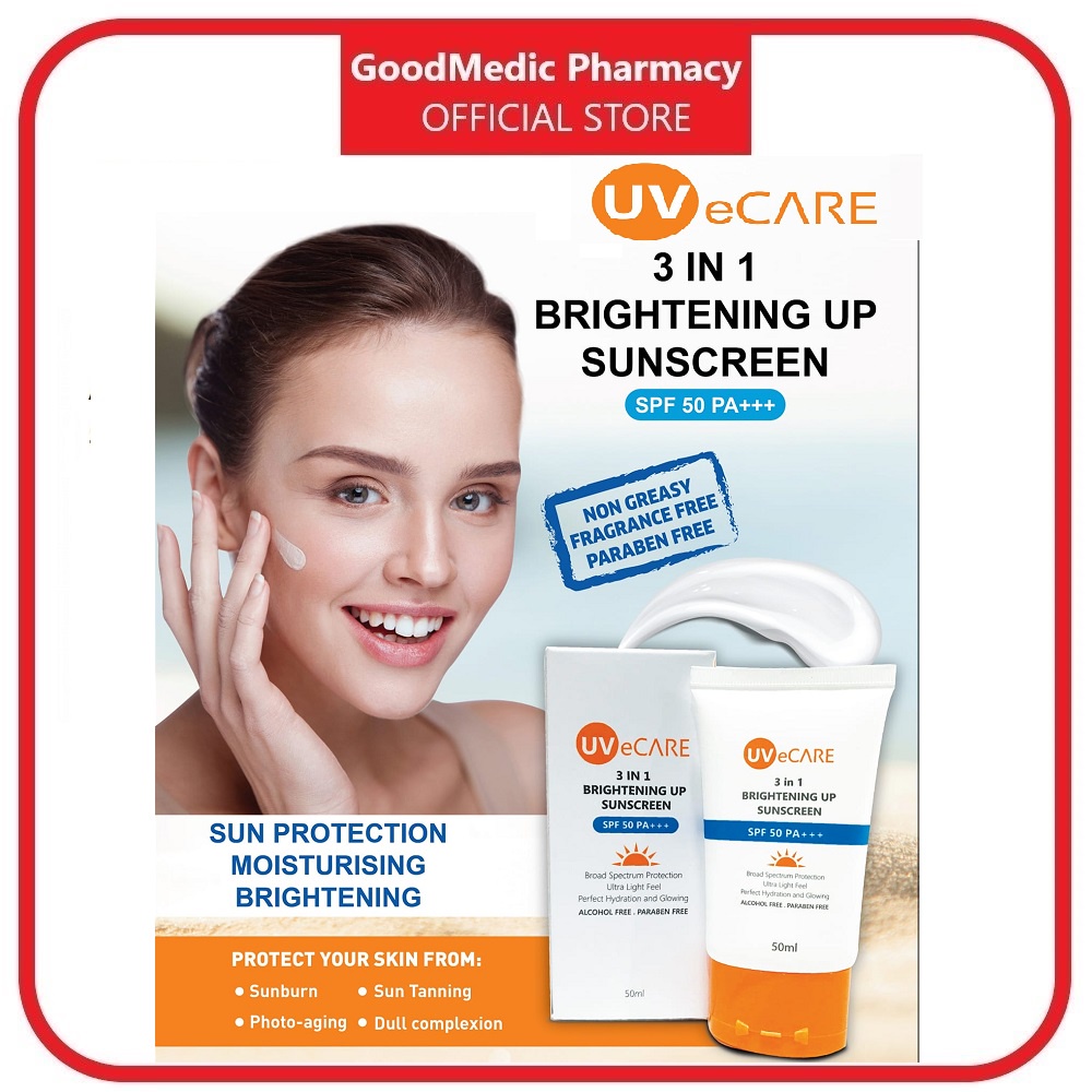 UV eCARE 3 IN 1 Brightening Up Non-Greasy Sunscreen SPF50 PA+++ 50ml ...