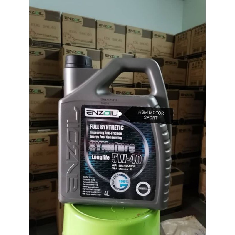Enzoil 5W40 FULLY SYNTHETIC ENGINE OIL API SN/SM/CF 4L SYNature ...