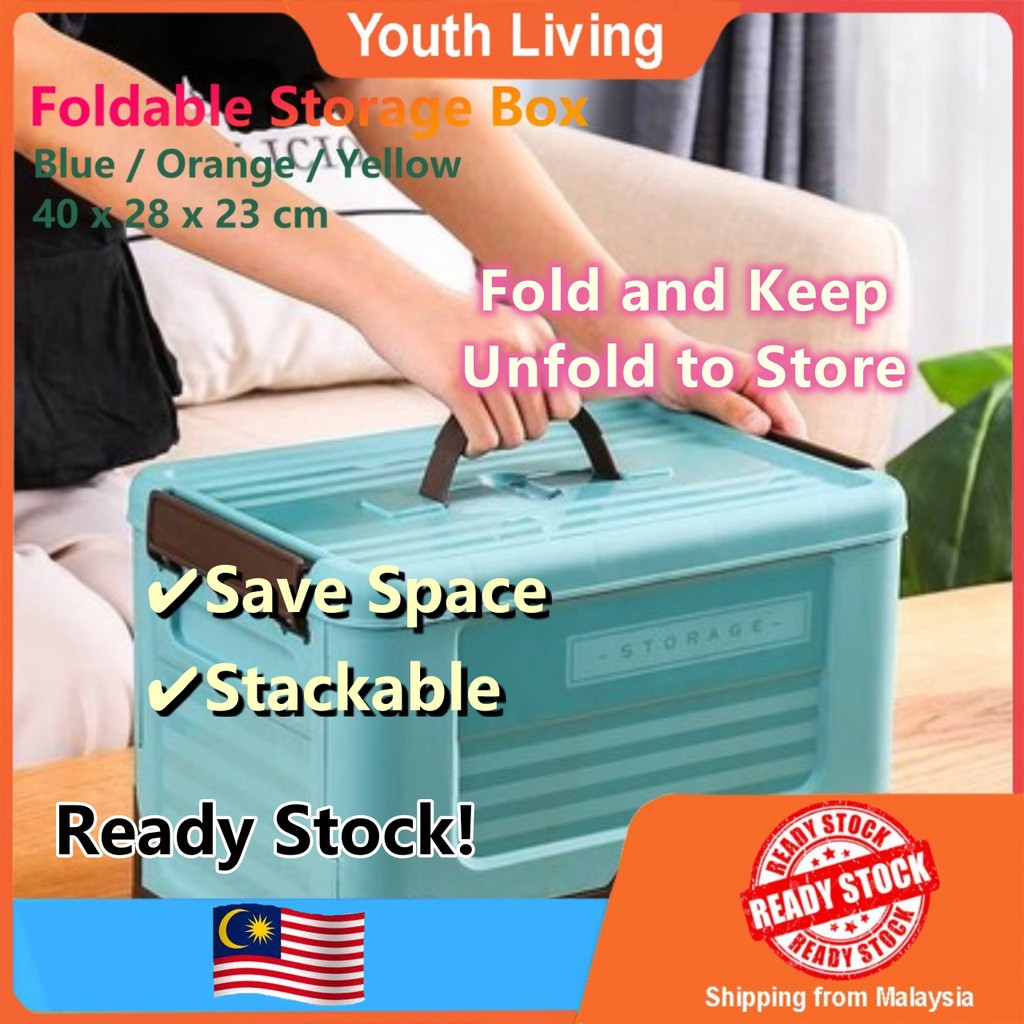 Foldable Storage Box Medium Storage Bin Penyimpan Baju Mainan Kotak ...