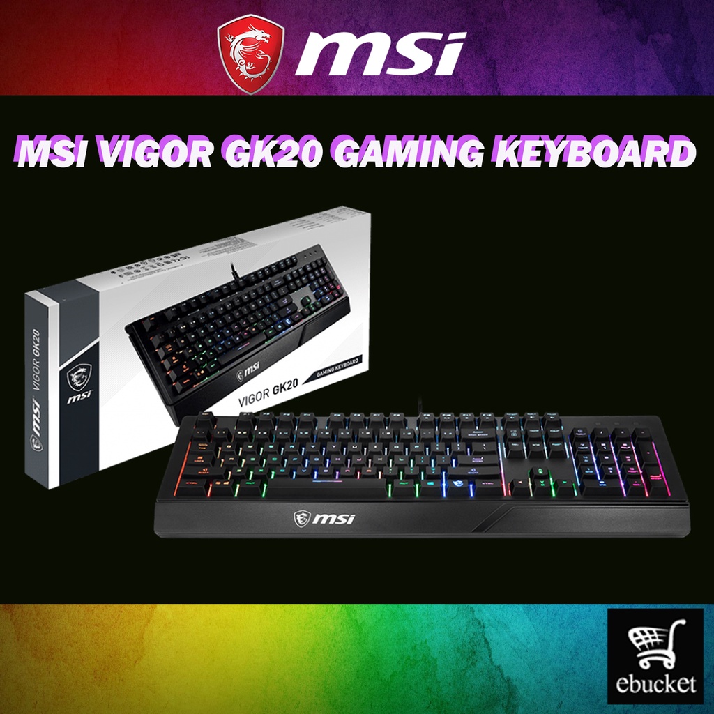 MSI Vigor GK20 RGB Gaming Membrane Keyboard with Anti-Ghosting and ...