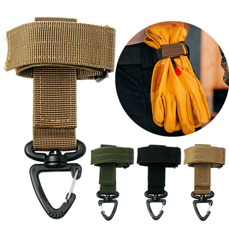 Molle Nylon Gloves Hook Velcro Webbing Attach Belt Clip 360° Rotate ...