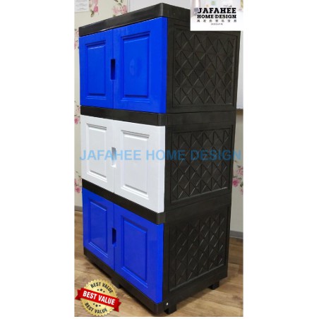 DH KIWI 3TIER DIY PLASTIC STORAGE CABINET / 3TINGKAT CABINET PLASTIC ...