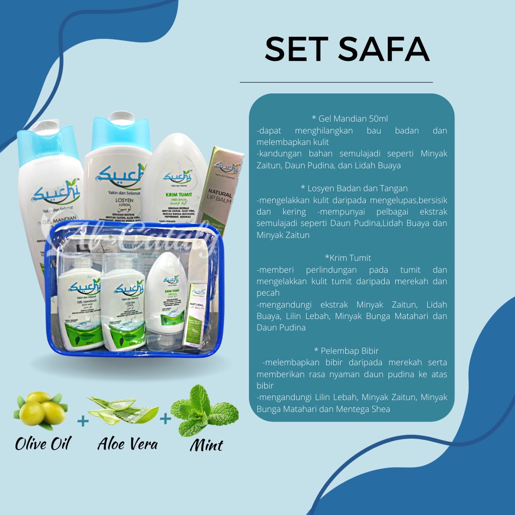 SUCHI Kosmetik Ihram Haji Umrah Sabun Mandian,Sunblock,Pelembab Bibir ...