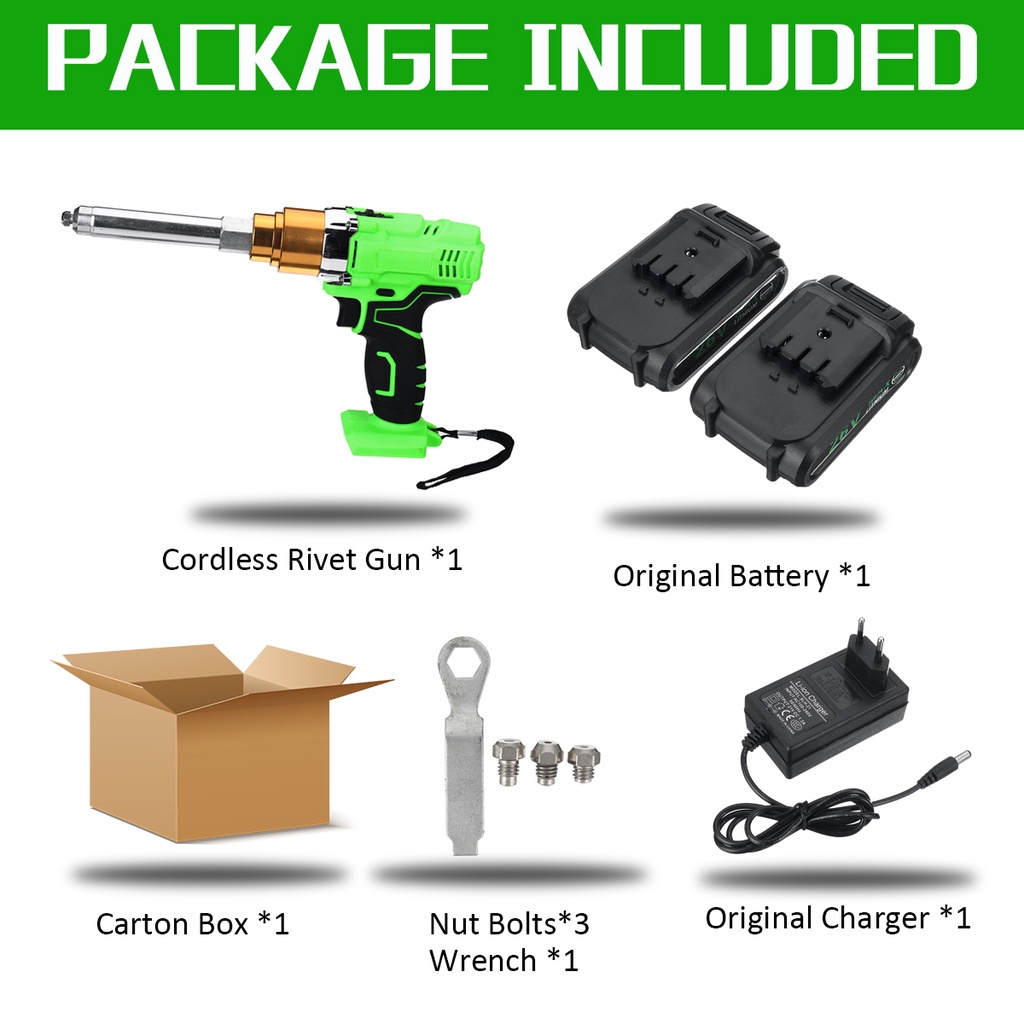 Electric Rivet Guns Electric Cordless Blind Rivet Guns 21 mm Insert Nut ...